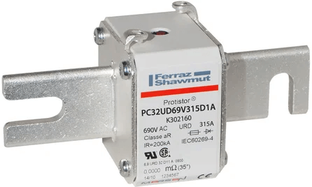 Mersen PC32UD69V315D1A Protistor Fuse, 315A 690V AC, Size 32 aR, High ...