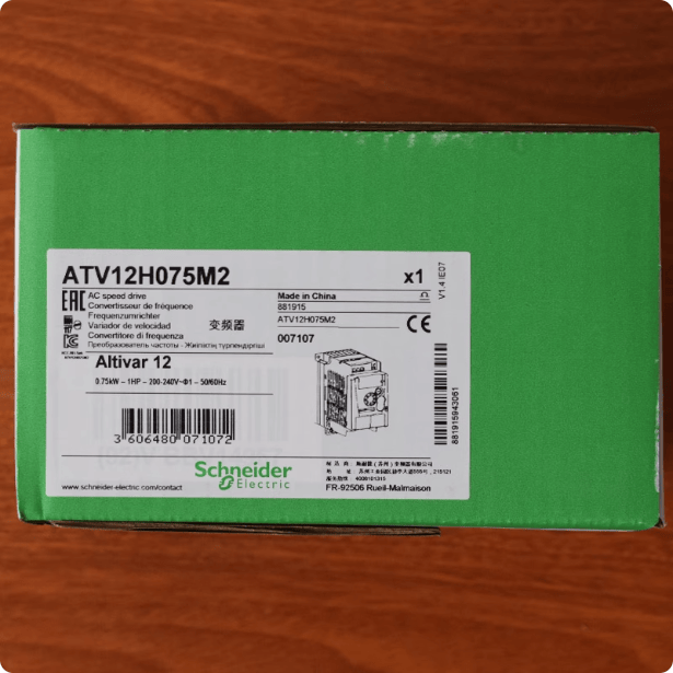 Schneider Electric Altivar ATV12H075M2 VFD, 1 HP (0.75 kW), Single Pha ...